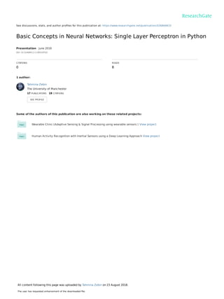 Single layer perceptron in python | PDF