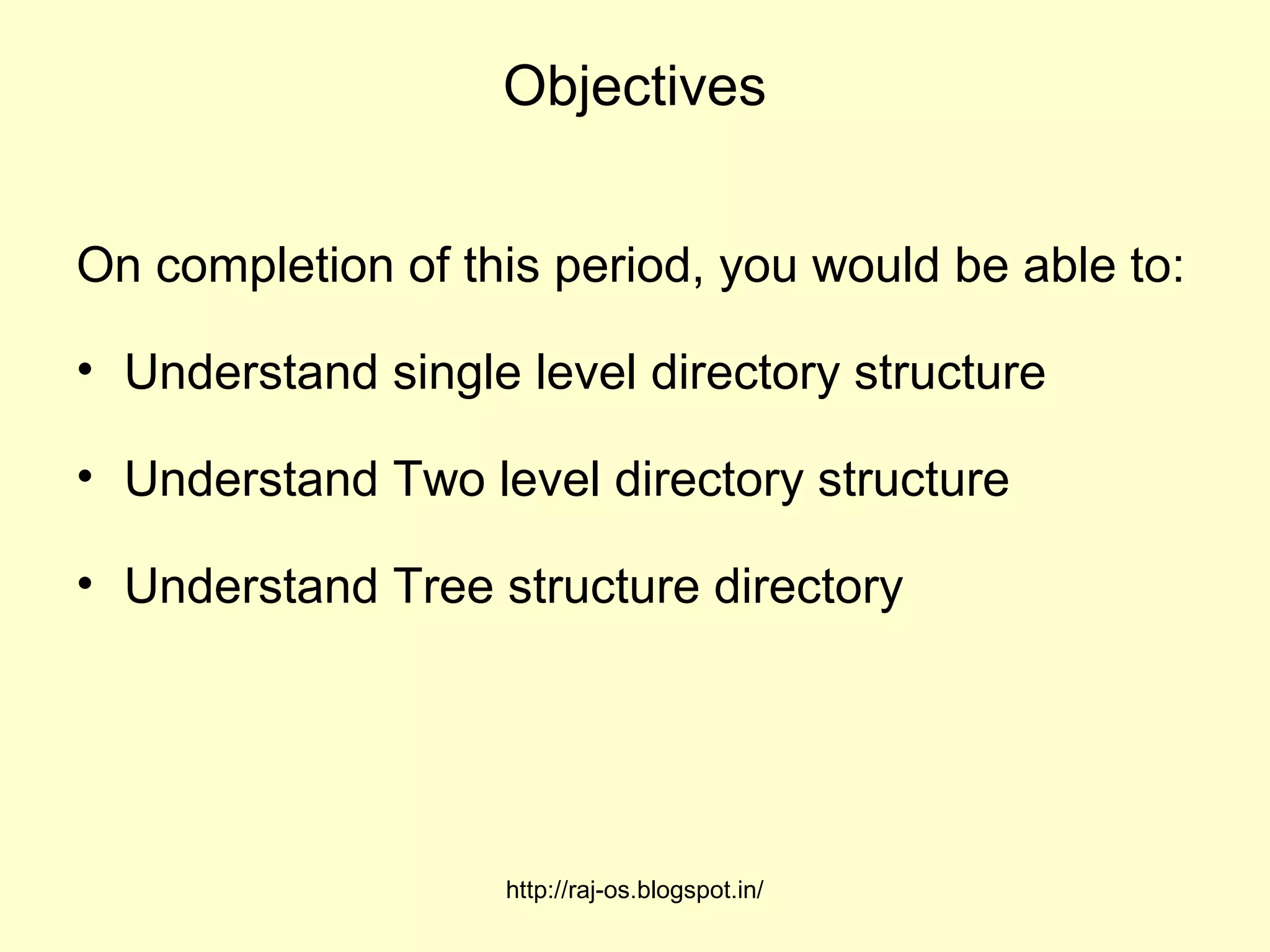 Single Level Directory Structure55 Operating Systems Computer