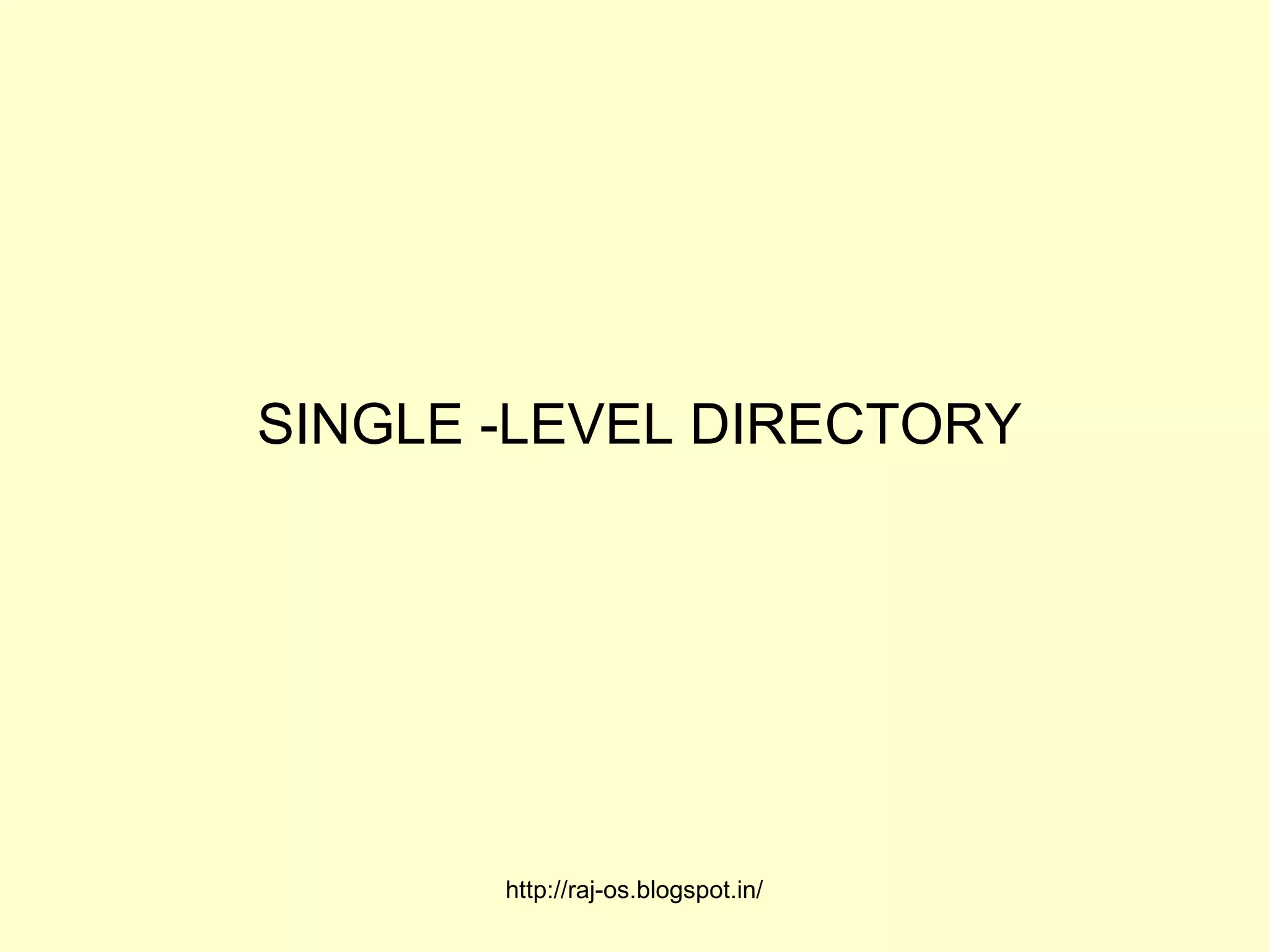Single Level Directory Structure55 Operating Systems Computer