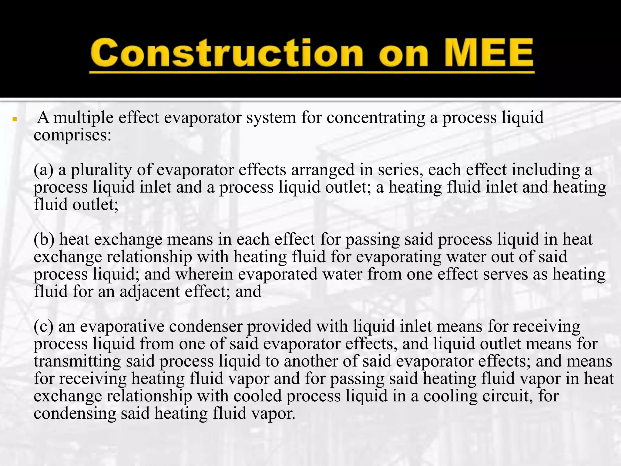 Single and multiple effective evaporator (mee) | PPTX