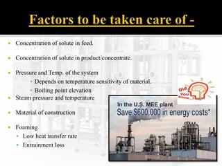 Single and multiple effective evaporator (mee) | PPTX