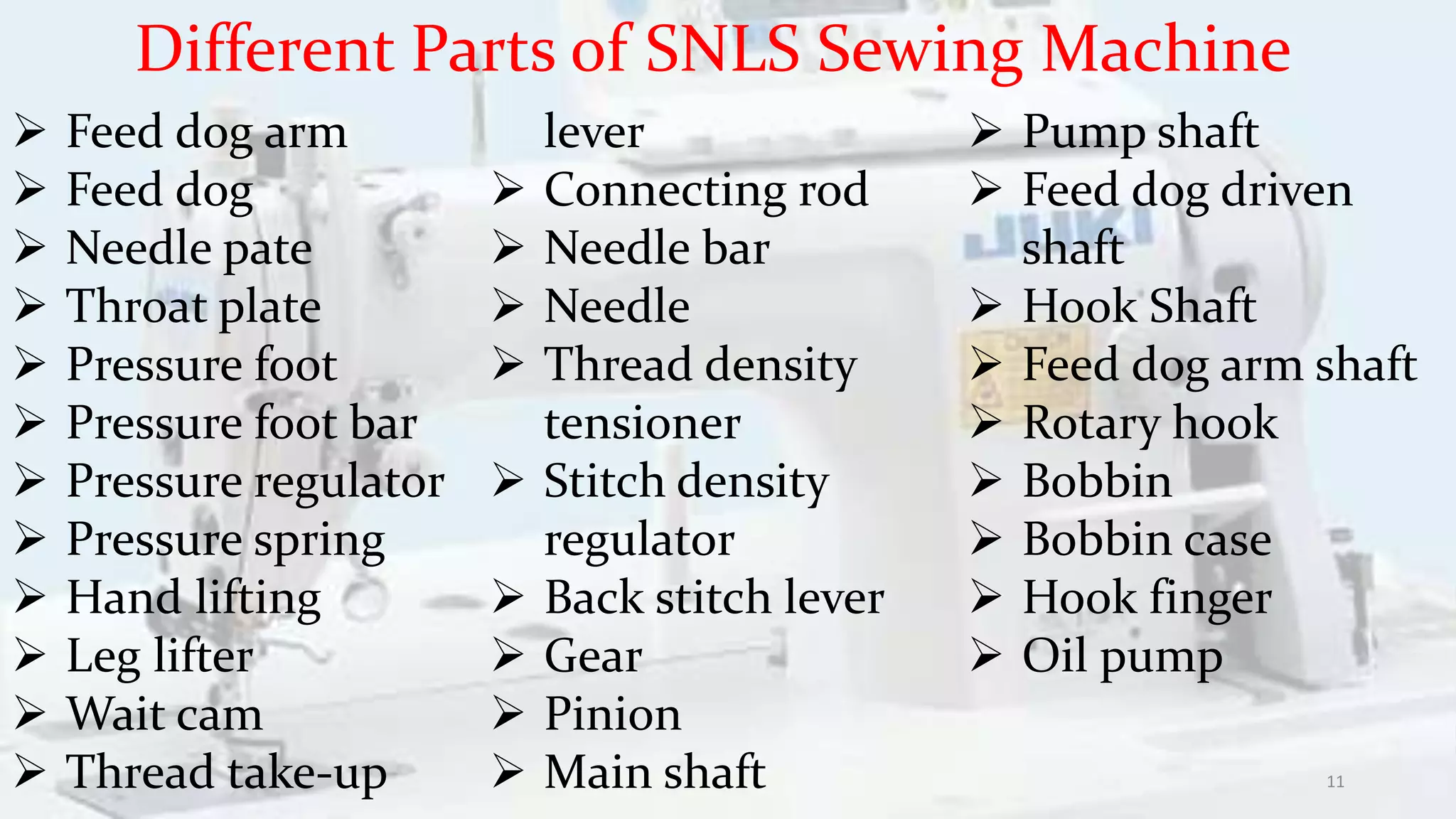 Single needle lock stitch machine | PPTX