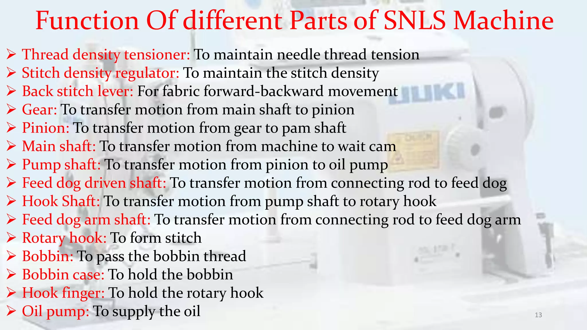 Single needle lock stitch machine | PPTX
