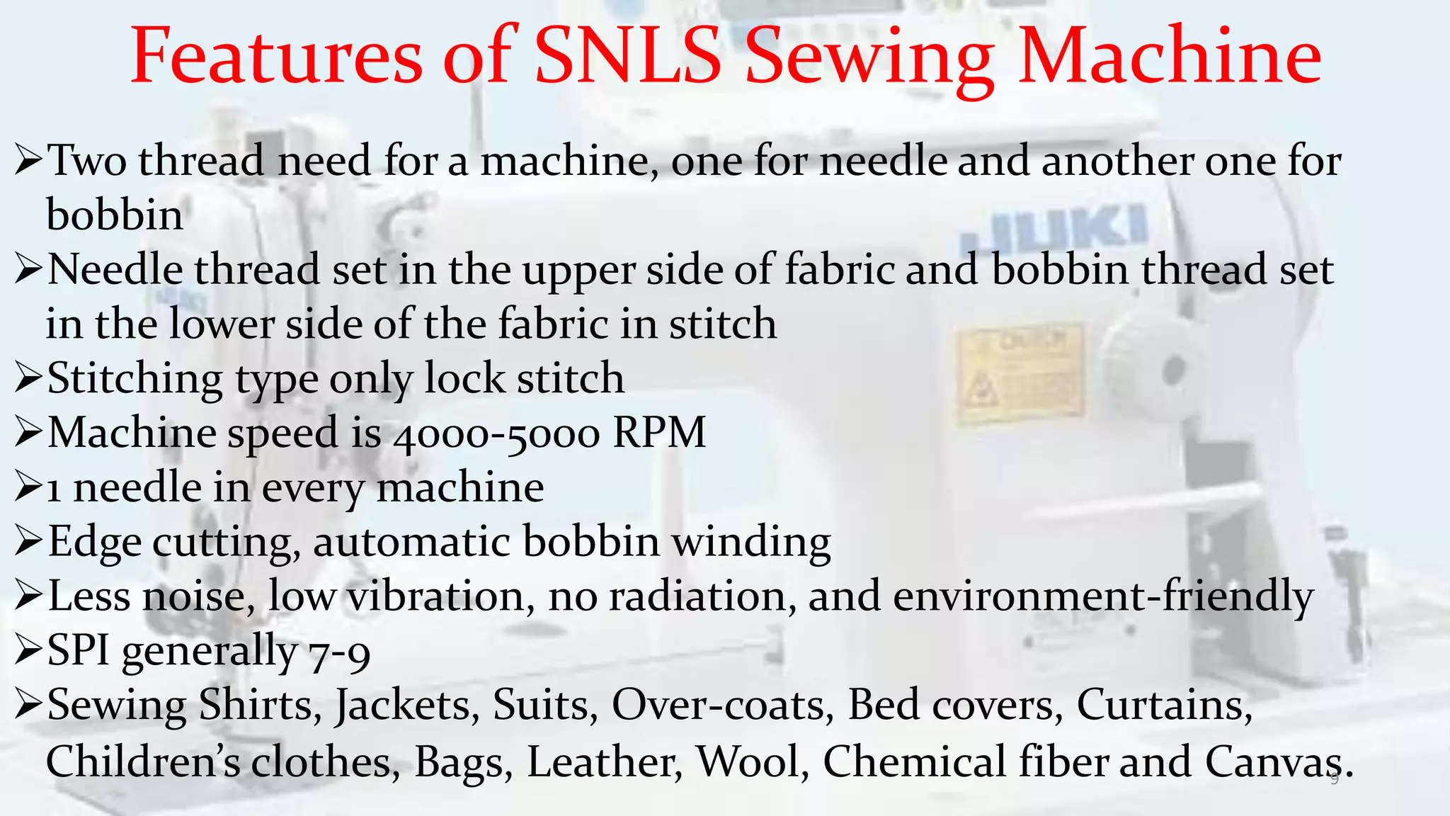 Single needle lock stitch machine | PPTX