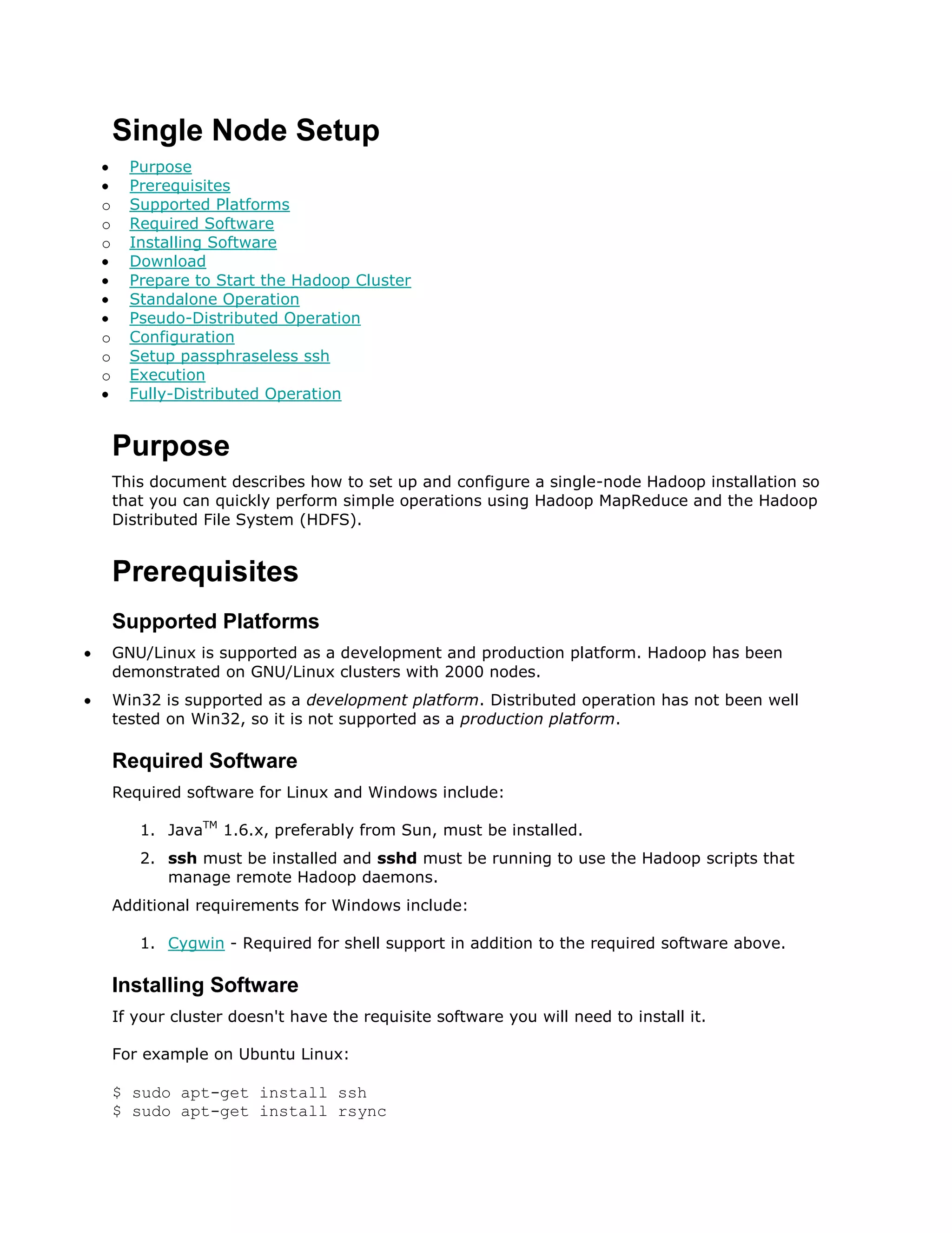 Single node setup | PDF