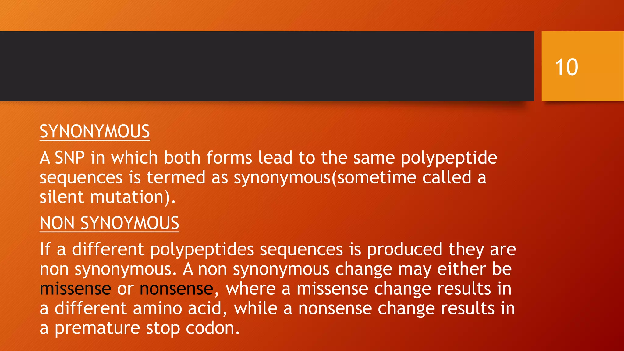 Single Nucleotide Polymorphism By Kk Sahu Ppt