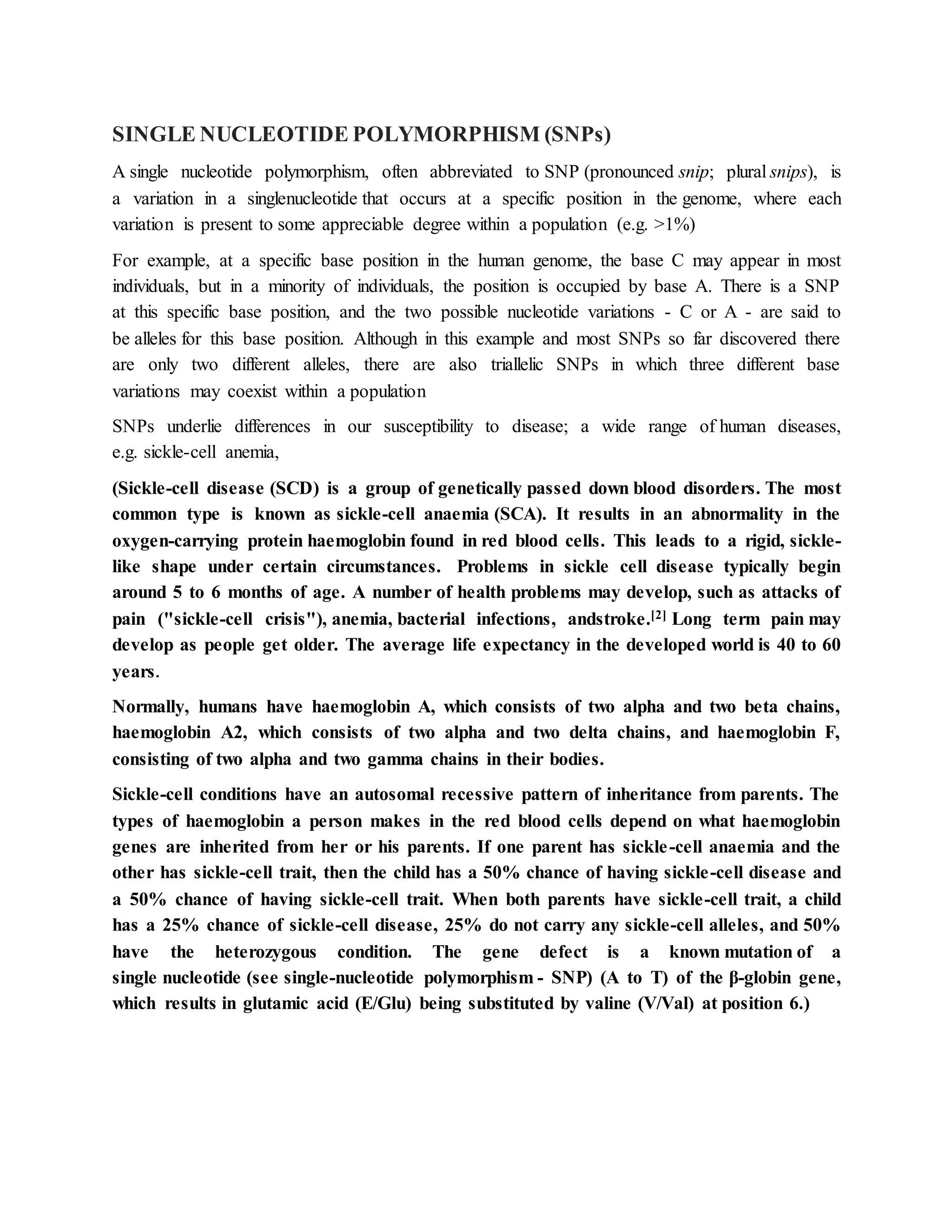 Single Nucleotide Polymorphism Sn Ps Pdf