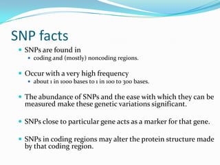 Single nucleotide polymorphisms (sn ps), haplotypes, | PPTX