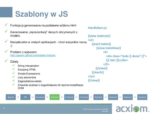 Single Page Applications przy wykorzystaniu REST
