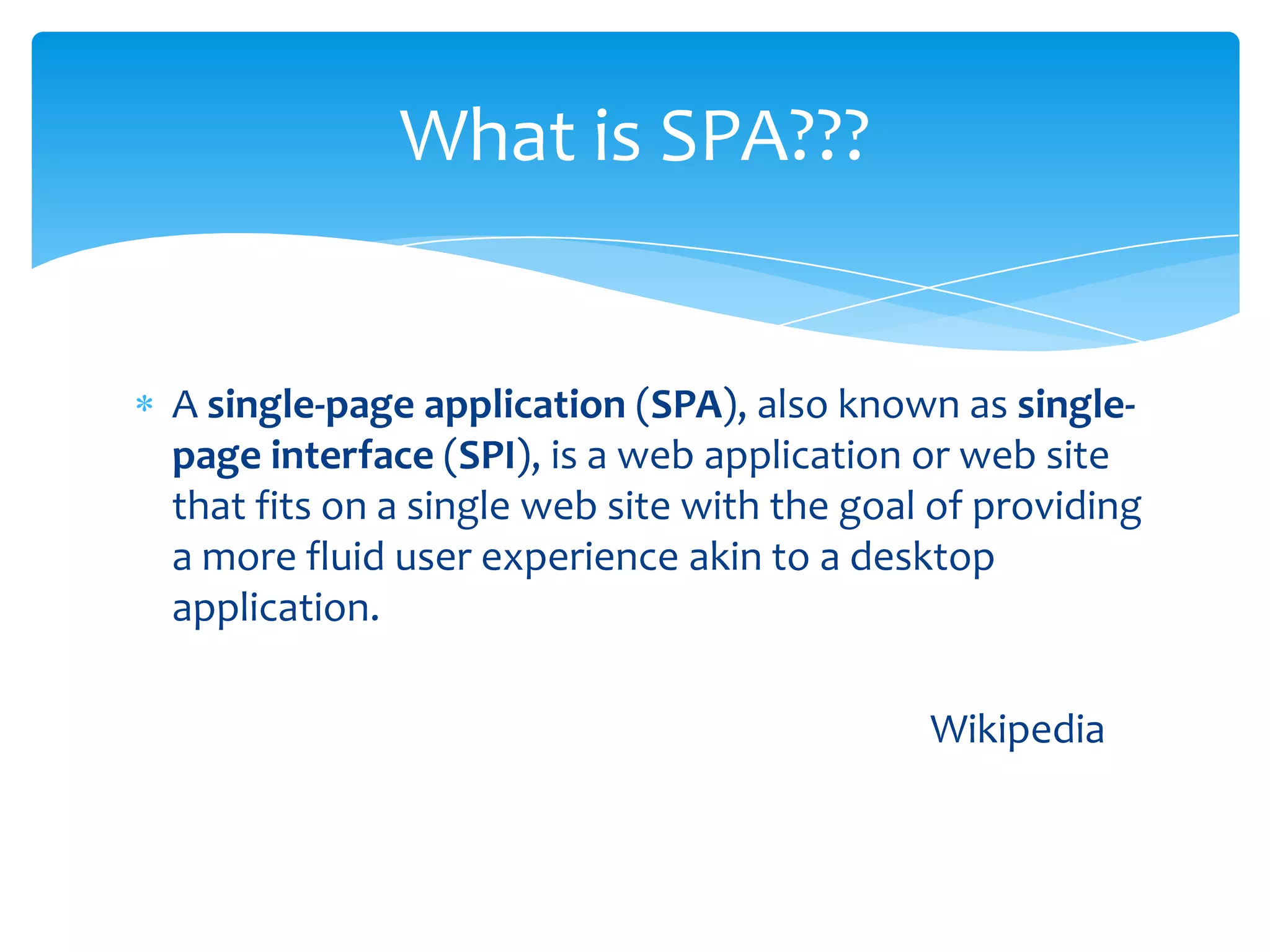 Single page applications | PPTX