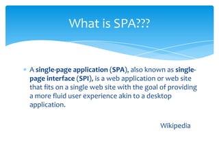 Single page applications | PPTX