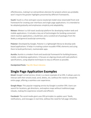 Single Page Application (SPA): A Comprehensive Guide for Beginners | PDF