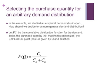 Single period inventory ordering | PPTX