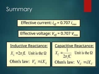 Single phase Alternating Current circuit | PPT