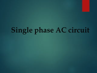 Single phase Alternating Current circuit | PPT