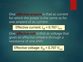 Single phase Alternating Current circuit | PPT
