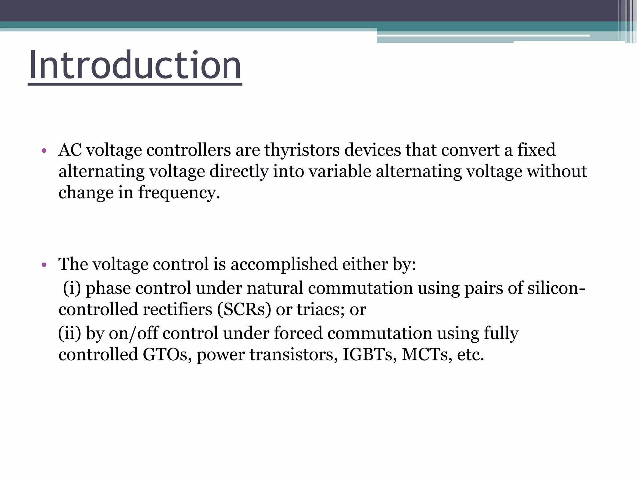 Single phase ac voltage controller | PPTX