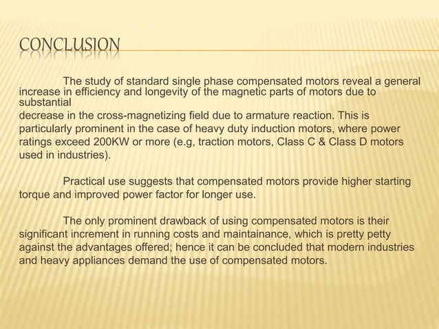 Single phase compensated motor | PPTX | Science