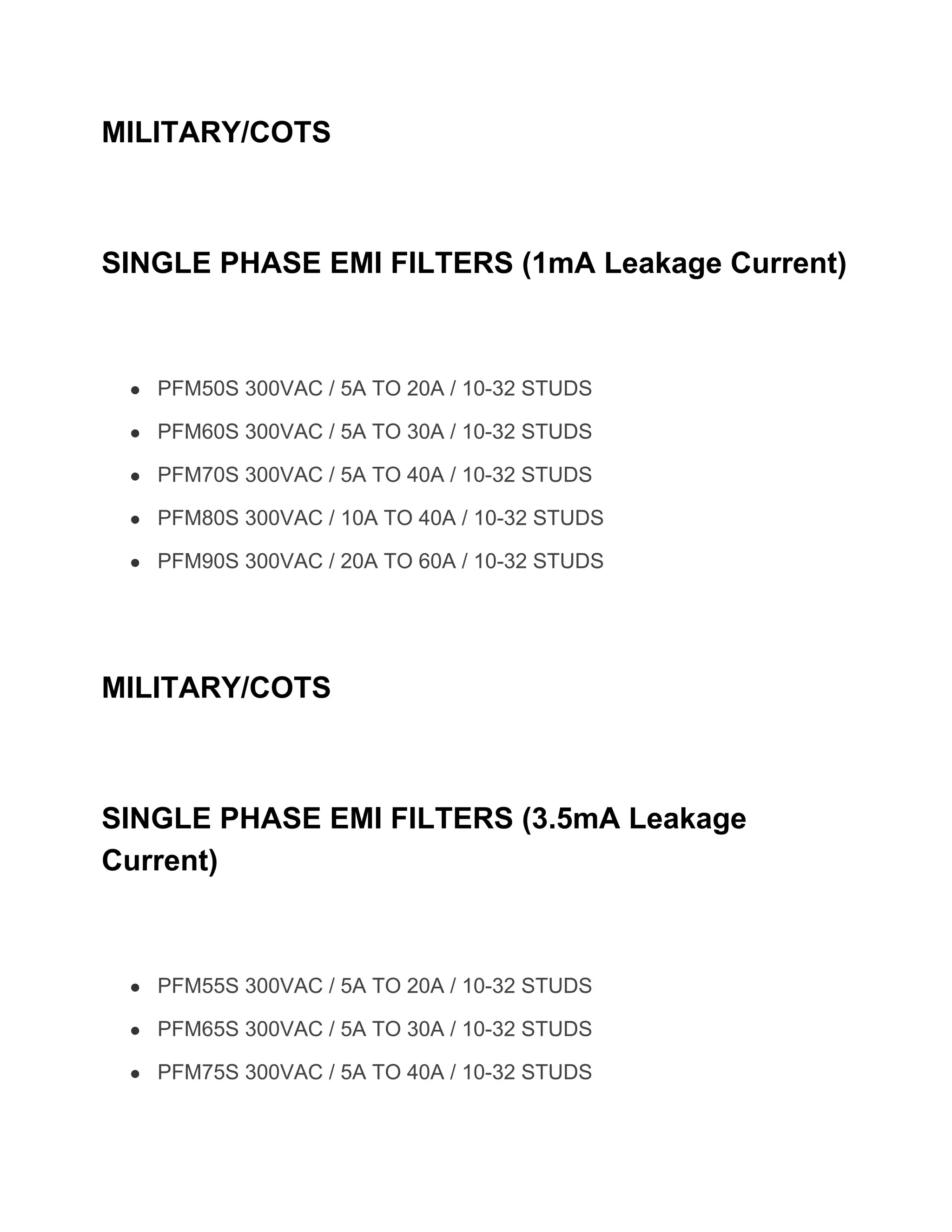 Single Phase EMI Filters : Premier Filters | PDF