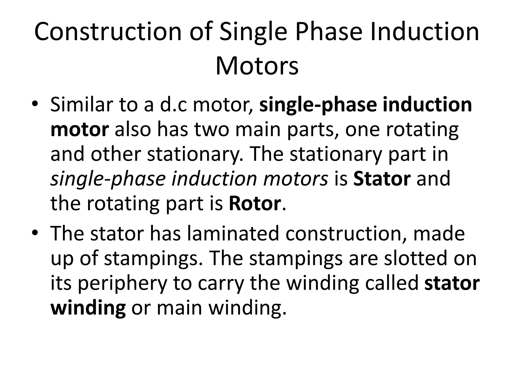 Single phase induction motor | PPTX