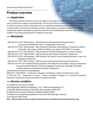 Single phase pole mounted transformer | PDF