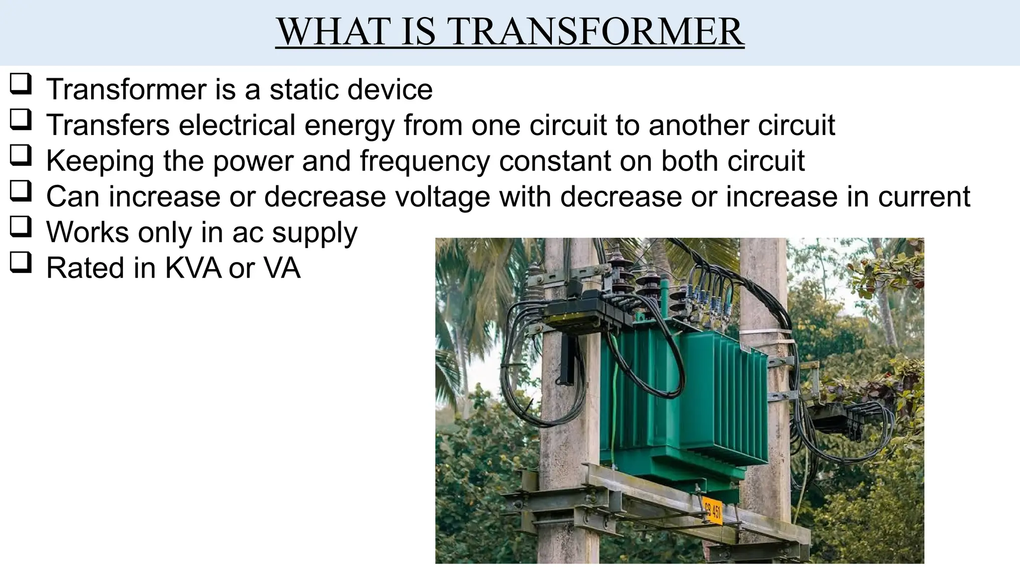single phase transformer working types and application | PPTX
