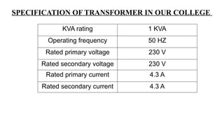 single phase transformer working types and application | PPTX