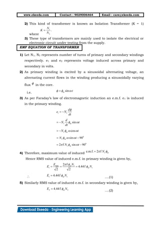 Single phase transformers | PDF
