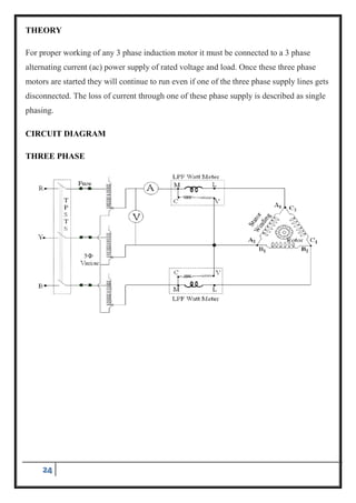 Single phasing of three phase induction motor | PDF