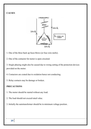 Single phasing of three phase induction motor | PDF