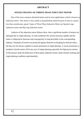 Single phasing of three phase induction motor | PDF