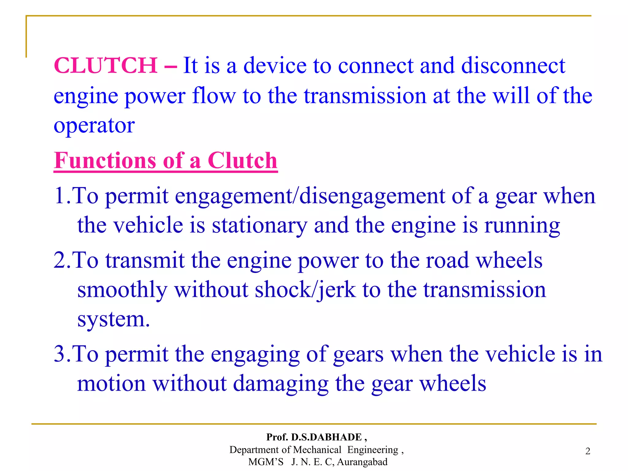 Single plate and multi plate clutch | PPT