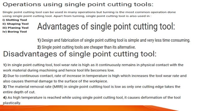Single point cutting tool | PPTX | Woodworking | Arts and Crafts
