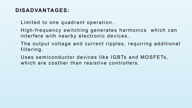 Single Quadrant Chopper Fed DC Drive ppt | PPT