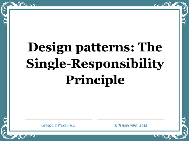 Single responsibility principle | PDF