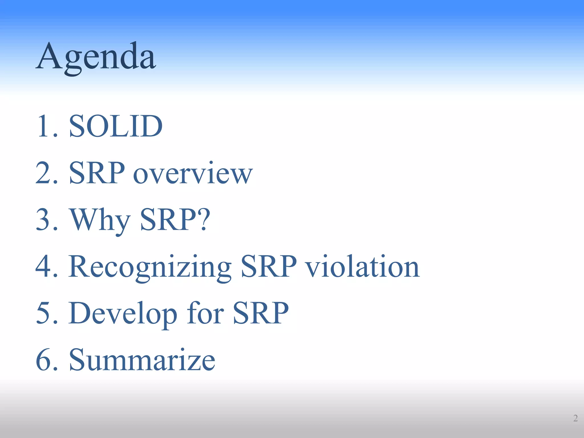 Single Responsibility Principle | PPT