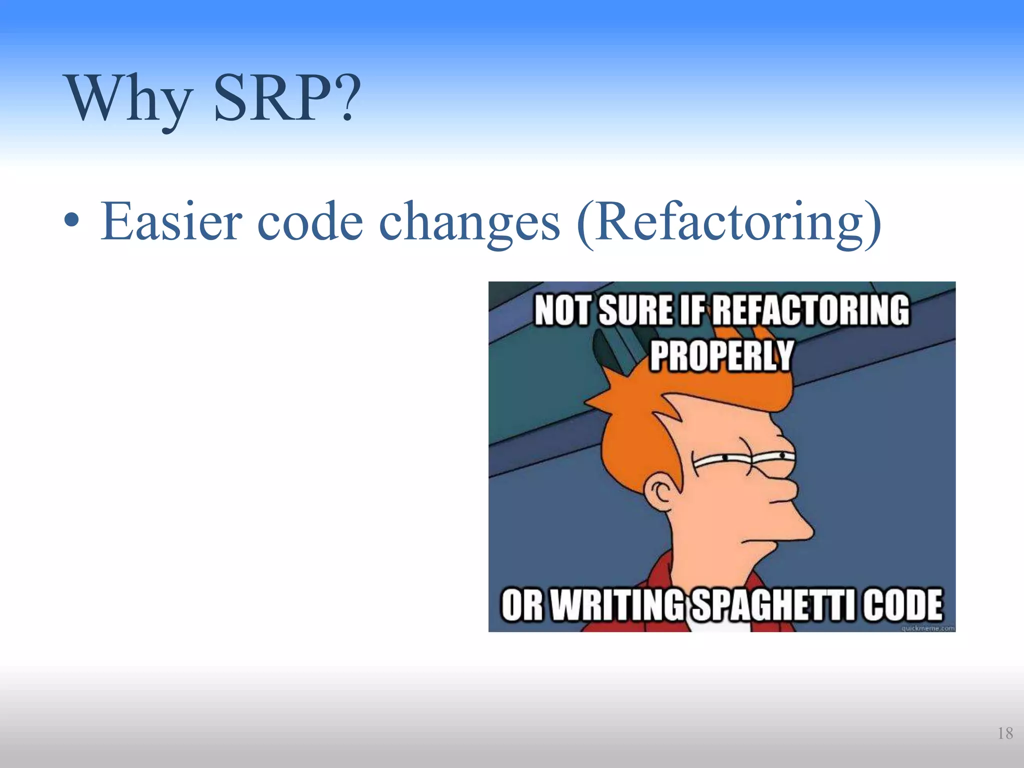 Single Responsibility Principle @ Clean Code Alliance Meetup | PPT