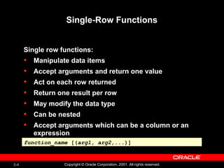 Single row functions | PPT