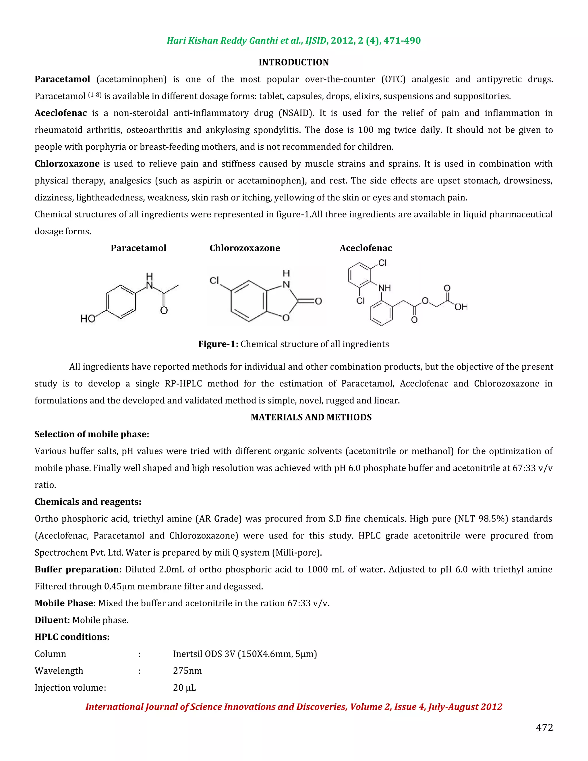 Single Rp Hplc Method For The Quantification Of Aceclofenac