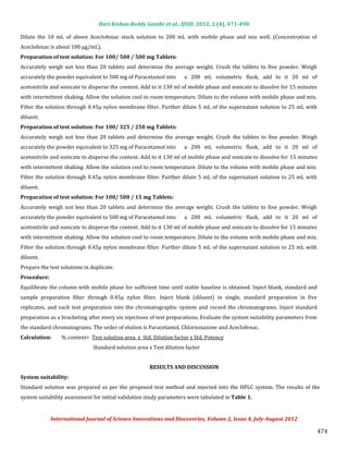 Single rp hplc method for the quantification of aceclofenac ...