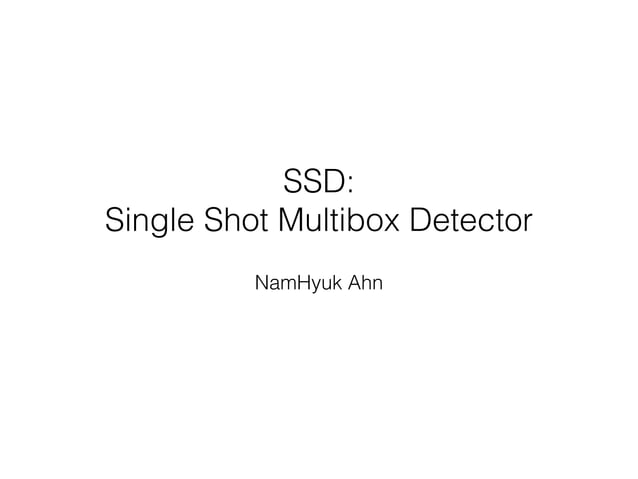Single Shot Multibox Detector Ppt 