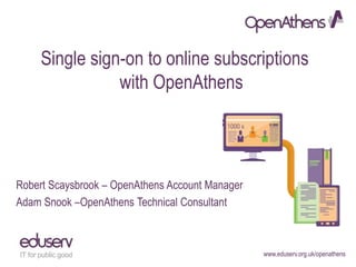 Single sign-on to online subscriptions with OpenAthens | PPT