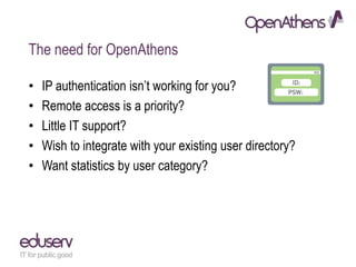 Single sign-on to online subscriptions with OpenAthens | PPT