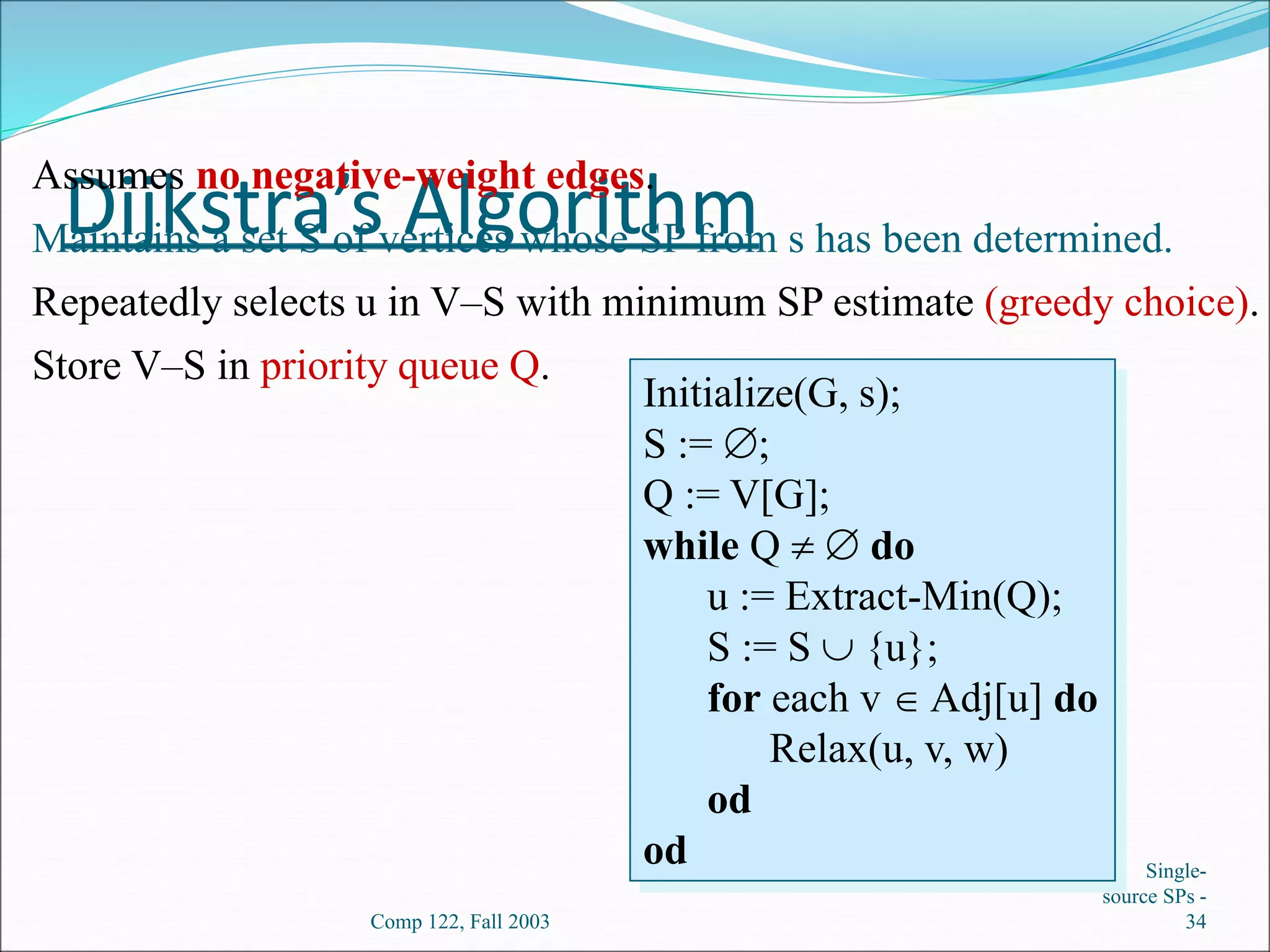 SINGLE SOURCE SHORTEST PATH.ppt