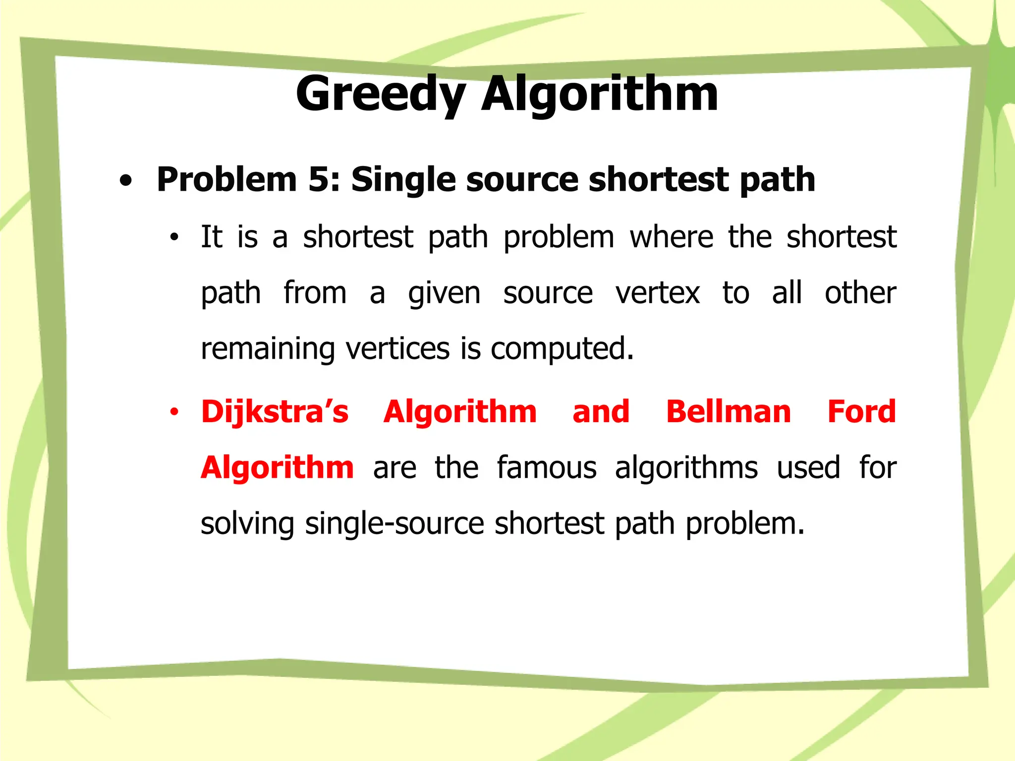 Single Source Shortest Path Algorithm With Example Pptx Programming