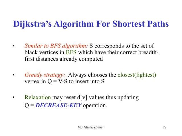 SINGLE-SOURCE SHORTEST PATHS | PPT