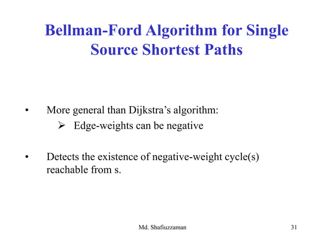 SINGLE-SOURCE SHORTEST PATHS | PPT