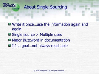 Single-Sourcing with RoboHelp 9: Presentation by WritePoint | PPS ...