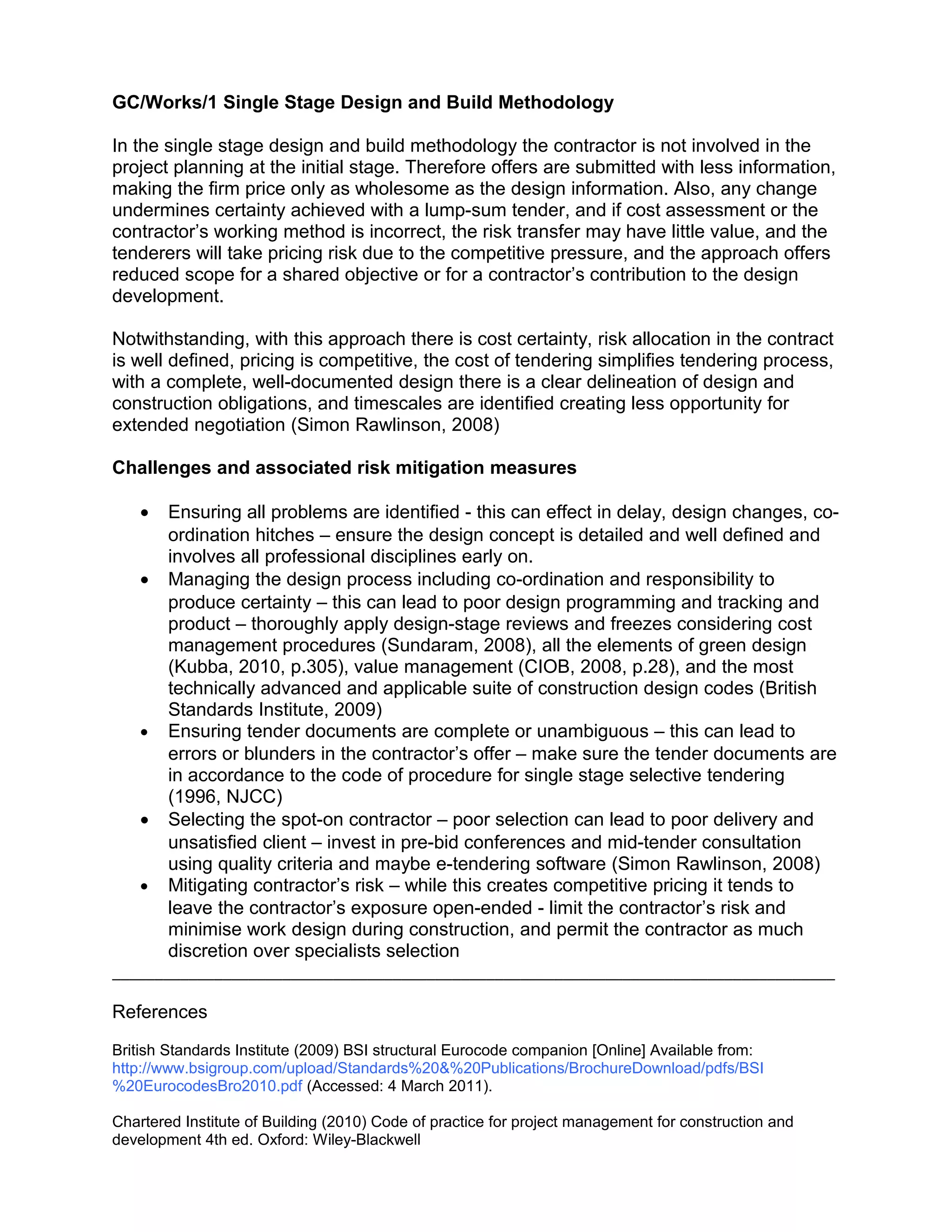 Single stage design and build method & construction project management ...