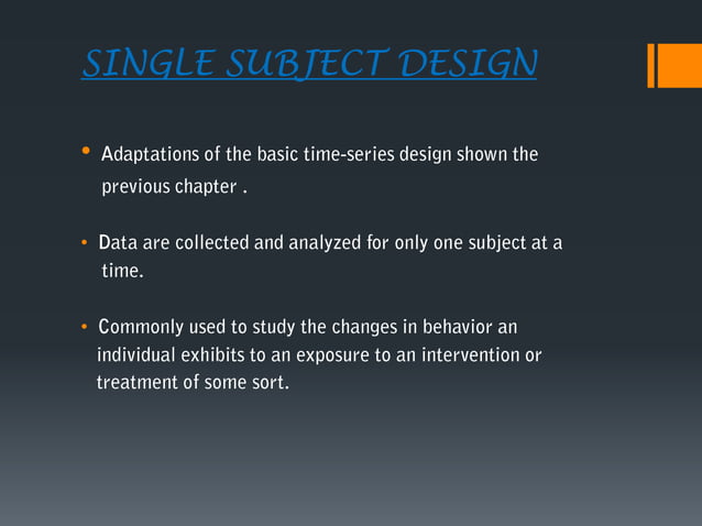 Single Subjects Research | PPTX